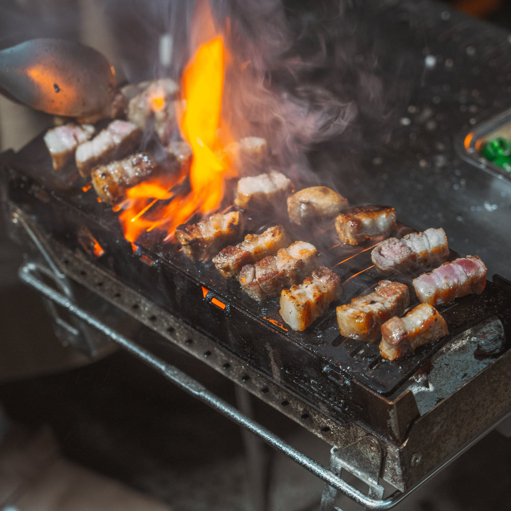 Iron Grill Table Camp Kitchen Starter Set